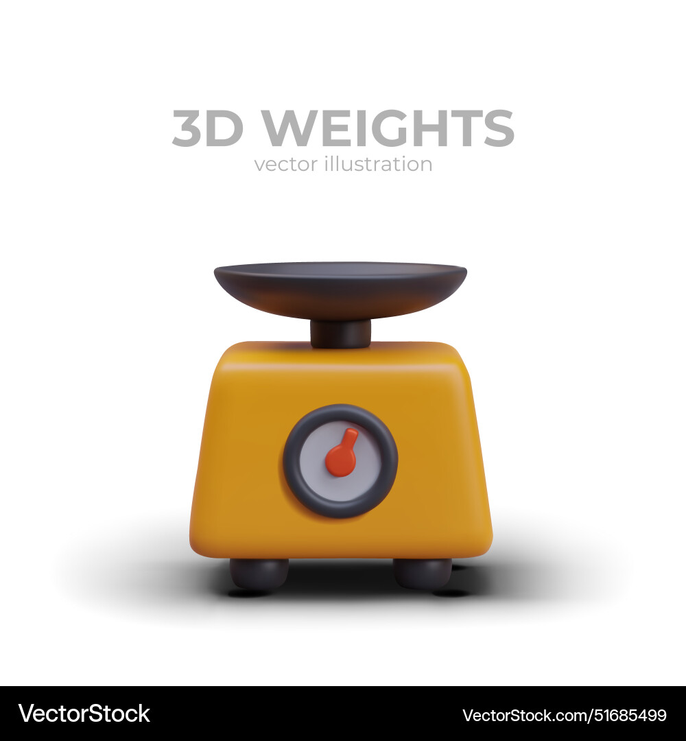 Yellow weights on white background with place Vector Image