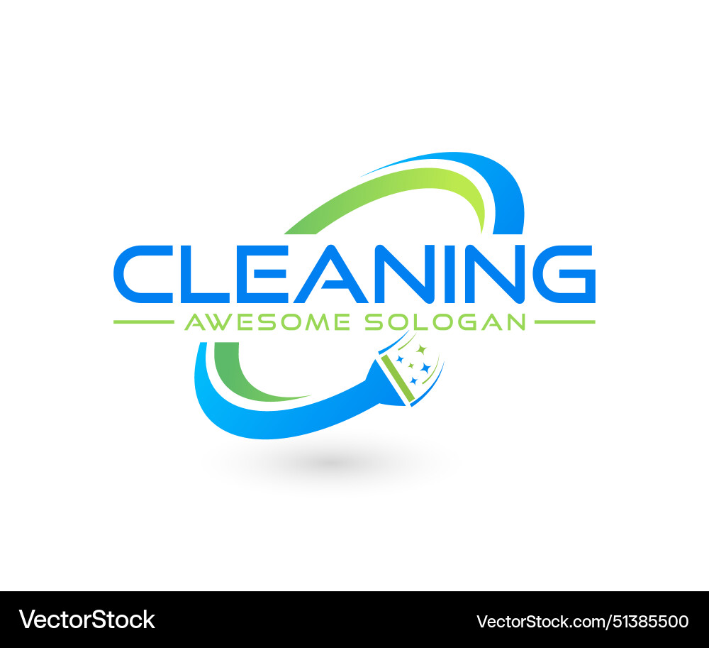 Cleaning service logo design template Royalty Free Vector