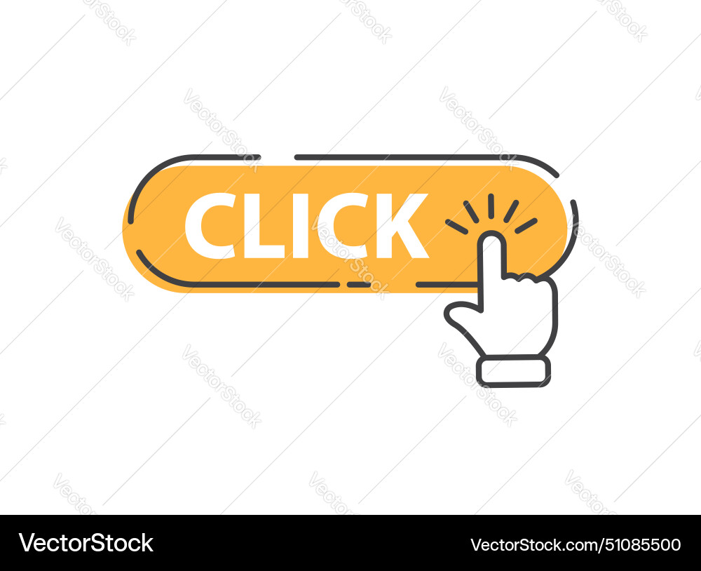 Click here banner icon in flat style ecommerce Vector Image