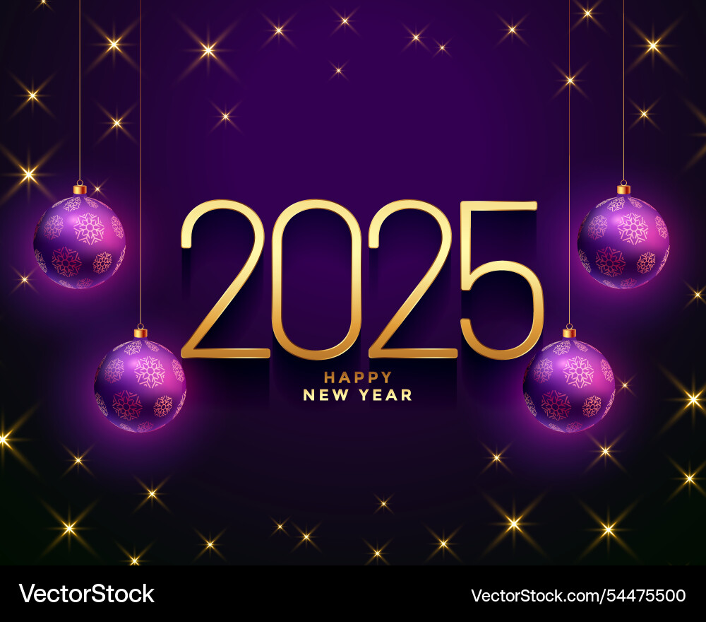 Decorative 2025 new year celebration background Vector Image