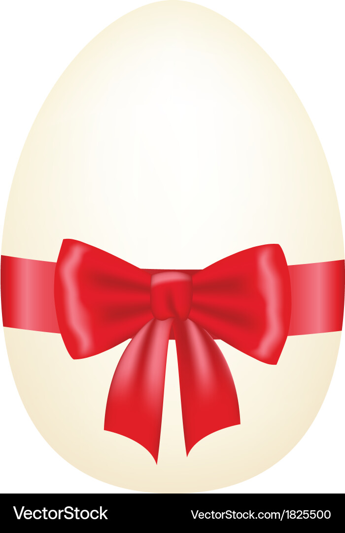 Egg with bow Royalty Free Vector Image - VectorStock