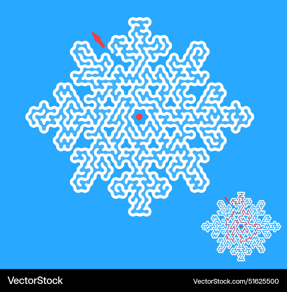 Escape from the snowflake maze game medium Vector Image