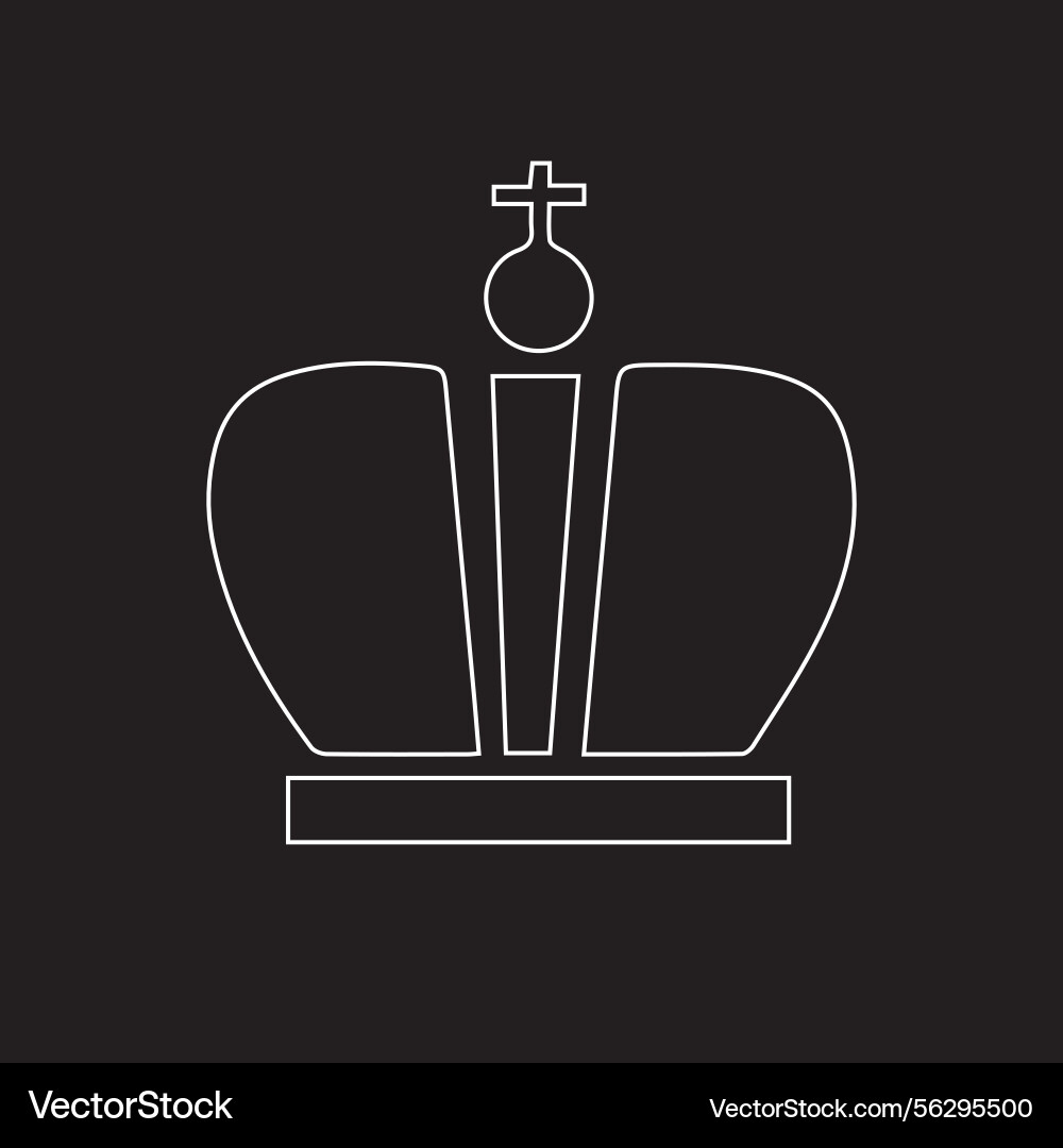 Kings crown in art outline Royalty Free Vector Image