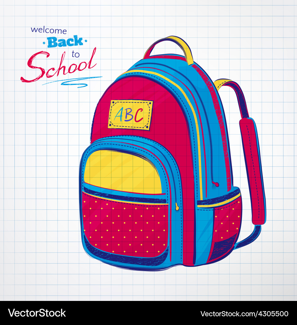 School bag Royalty Free Vector Image - VectorStock