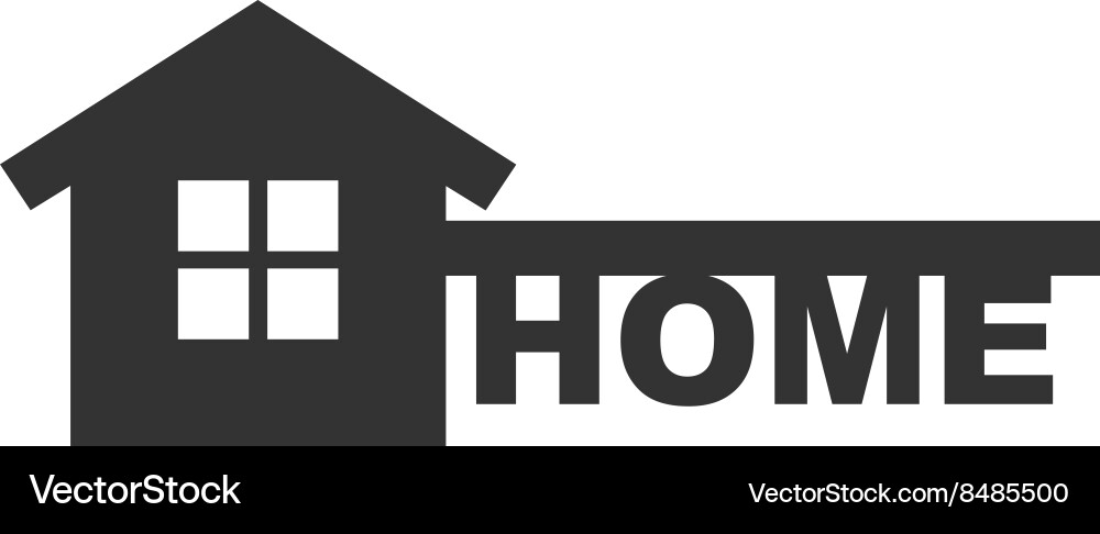 Symbol für Zuhause wie Schlüssel und Text Vektorbild