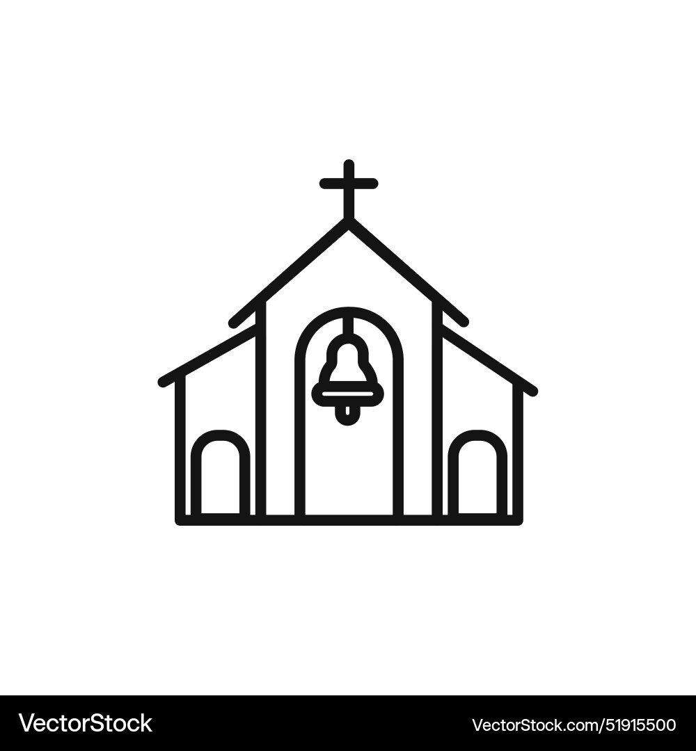 View inside catholic church icon set collection Vector Image