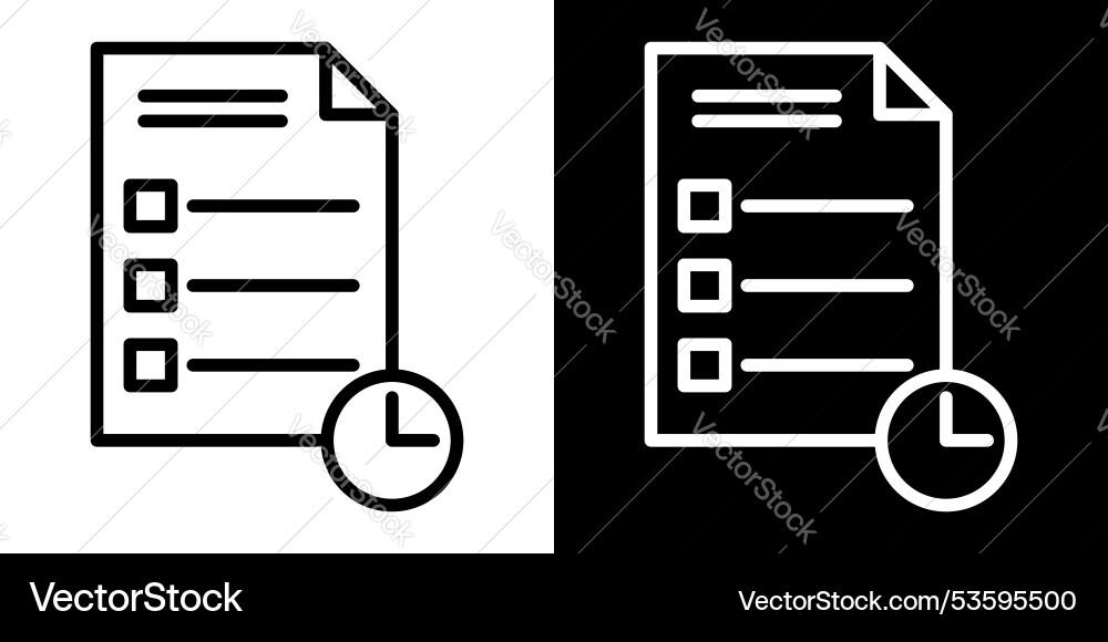 Waiting list thin line icon set Royalty Free Vector Image