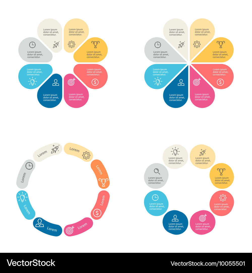Circular infographics with 8 sections Royalty Free Vector