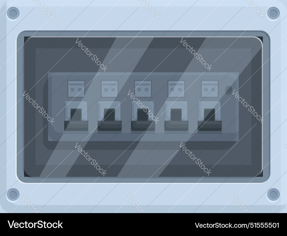 Electric panel with six switches protecting Vector Image