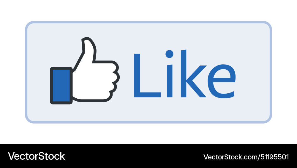 Facebook like button on white background Vector Image