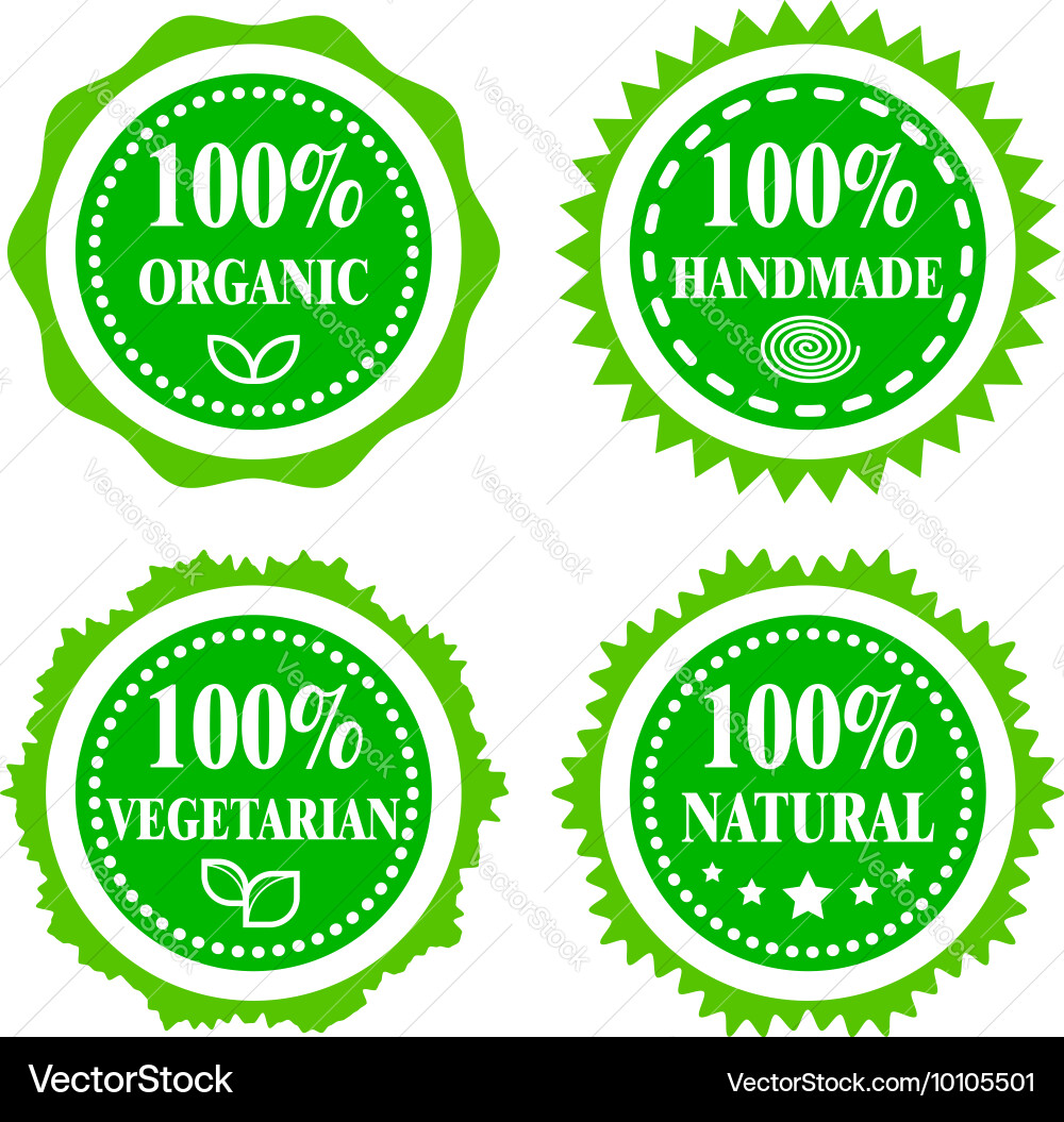 Green badges Royalty Free Vector Image - VectorStock