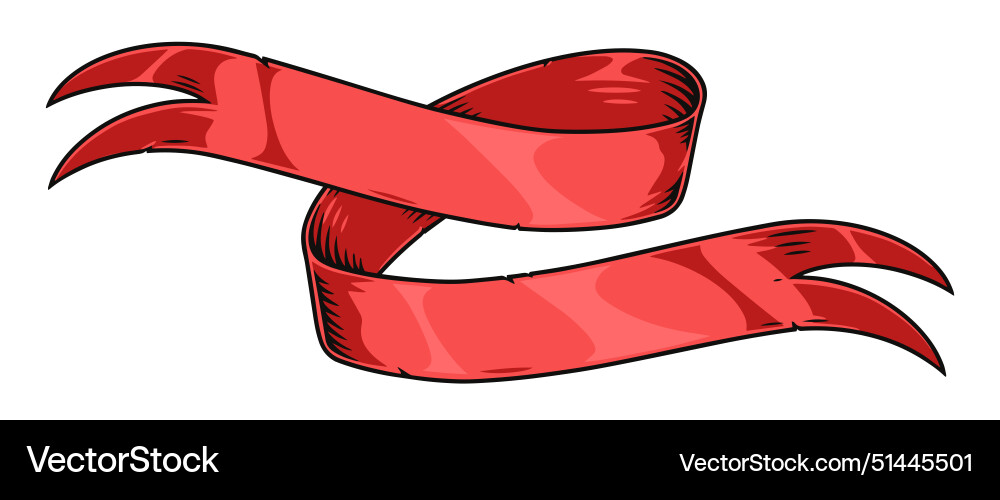 Heraldic ribbon red vintage sticker Royalty Free Vector