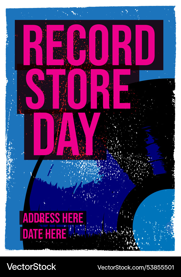 Record store day gig poster flyer template Vector Image