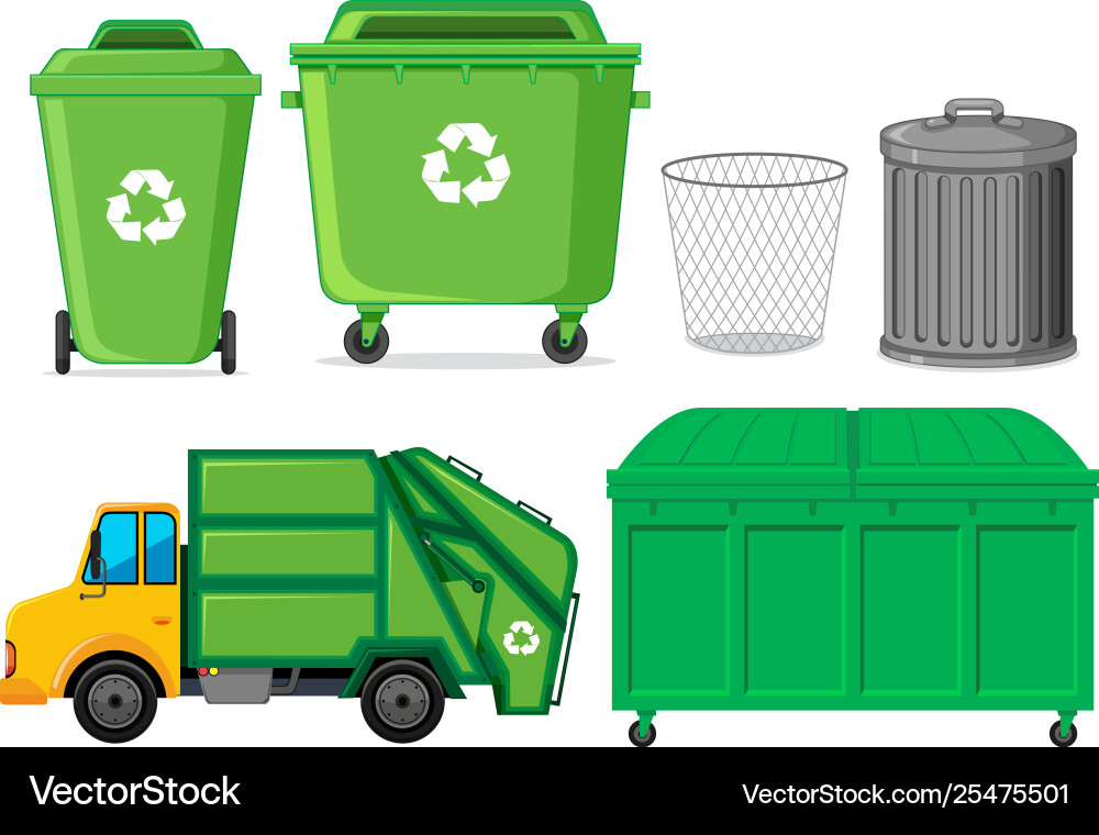 Set garbage bin Royalty Free Vector Image - VectorStock