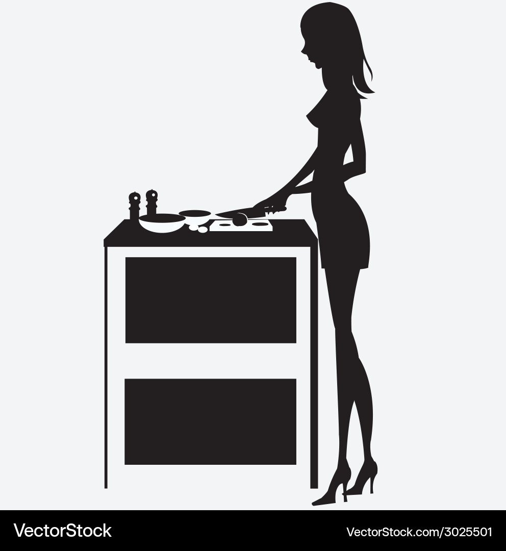 Woman Baking Silhouette