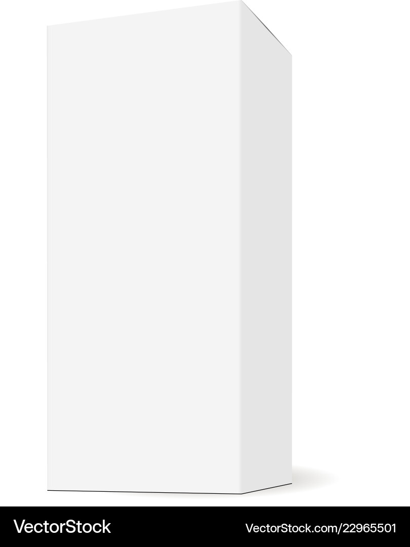 Tall box rectangular mock up with side view Vector Image