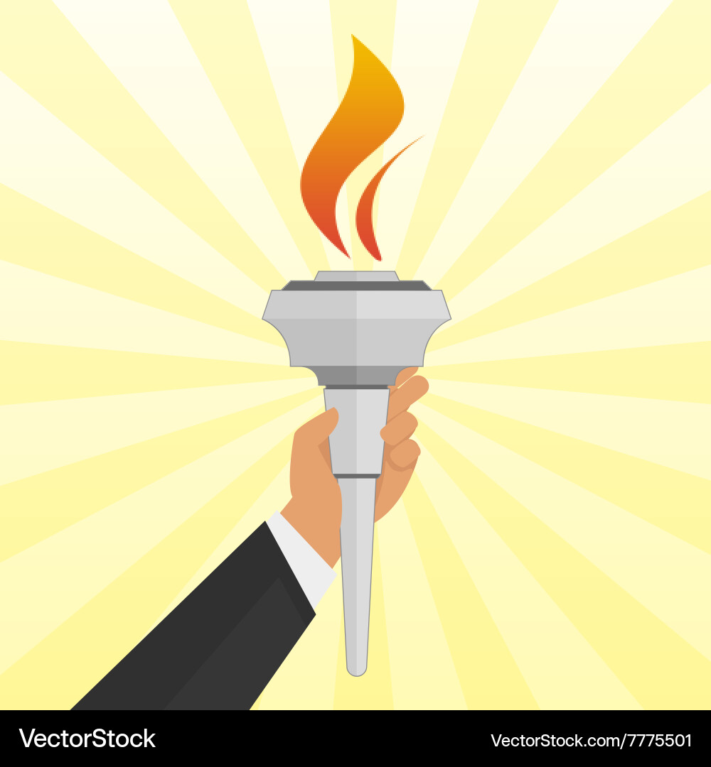 Torch in Hand Lizenzfreies Vektorbild - VectorStock
