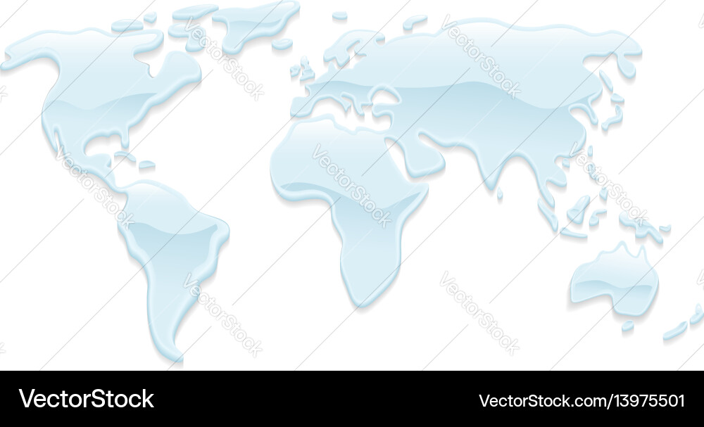 Water world map Royalty Free Vector Image - VectorStock