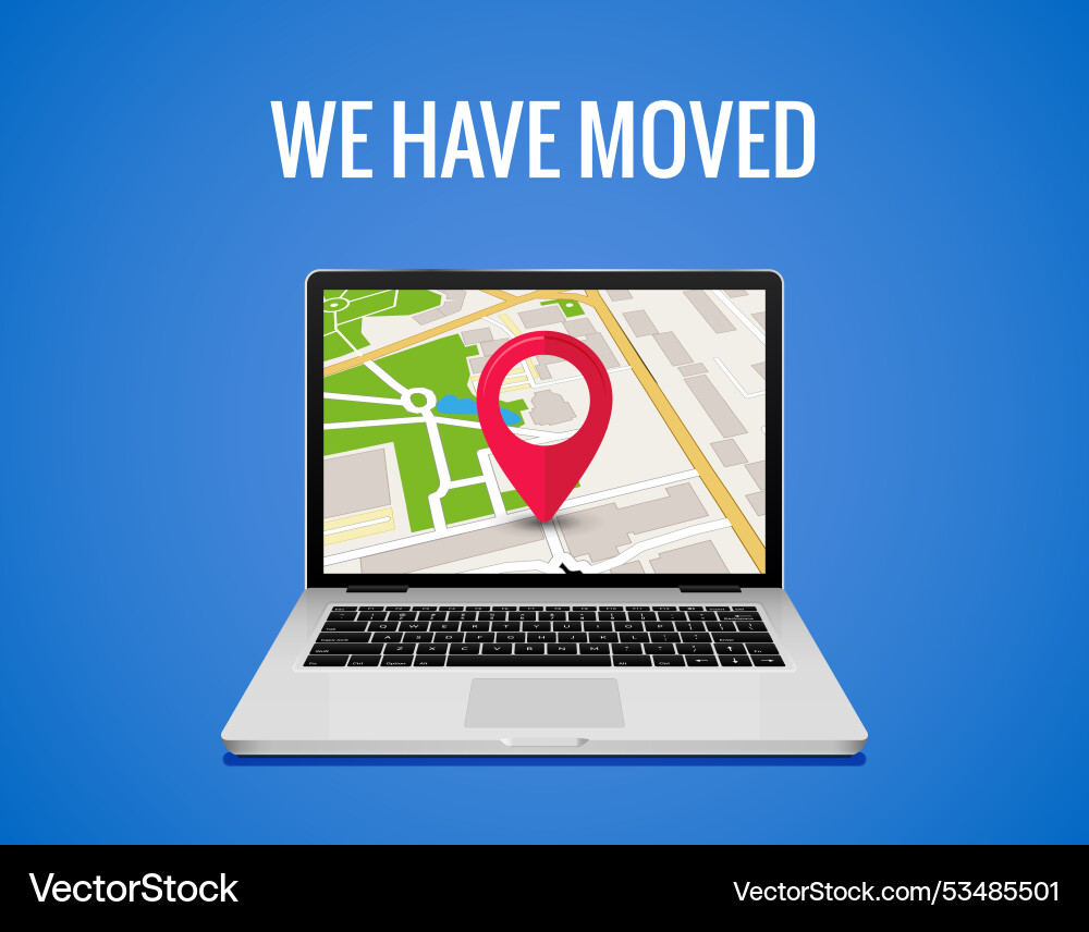 We have moved announcement relocation notice Vector Image