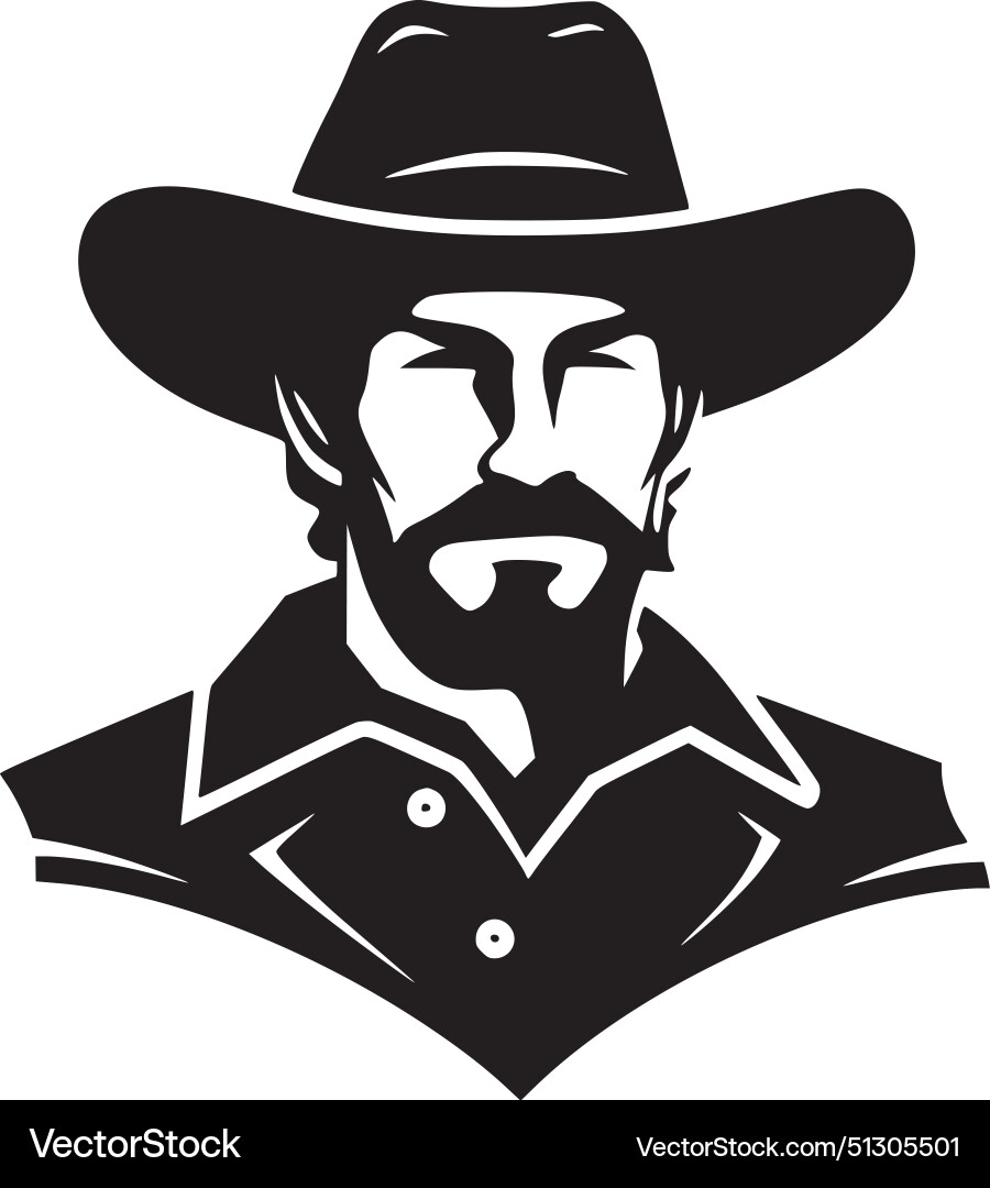 Western - minimalist and flat logo Royalty Free Vector Image