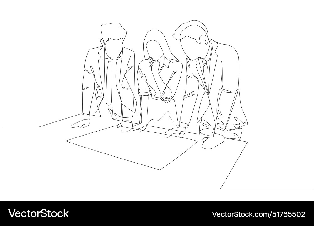 Business people discussing work at table Vector Image
