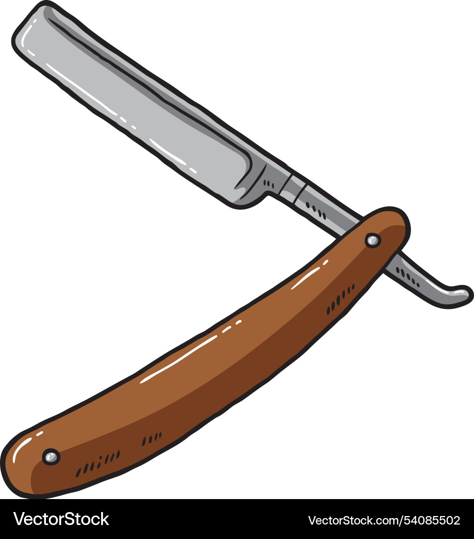 Cartoon hand drawn vintage barber razor – Royalty-Free Vector | VectorStock