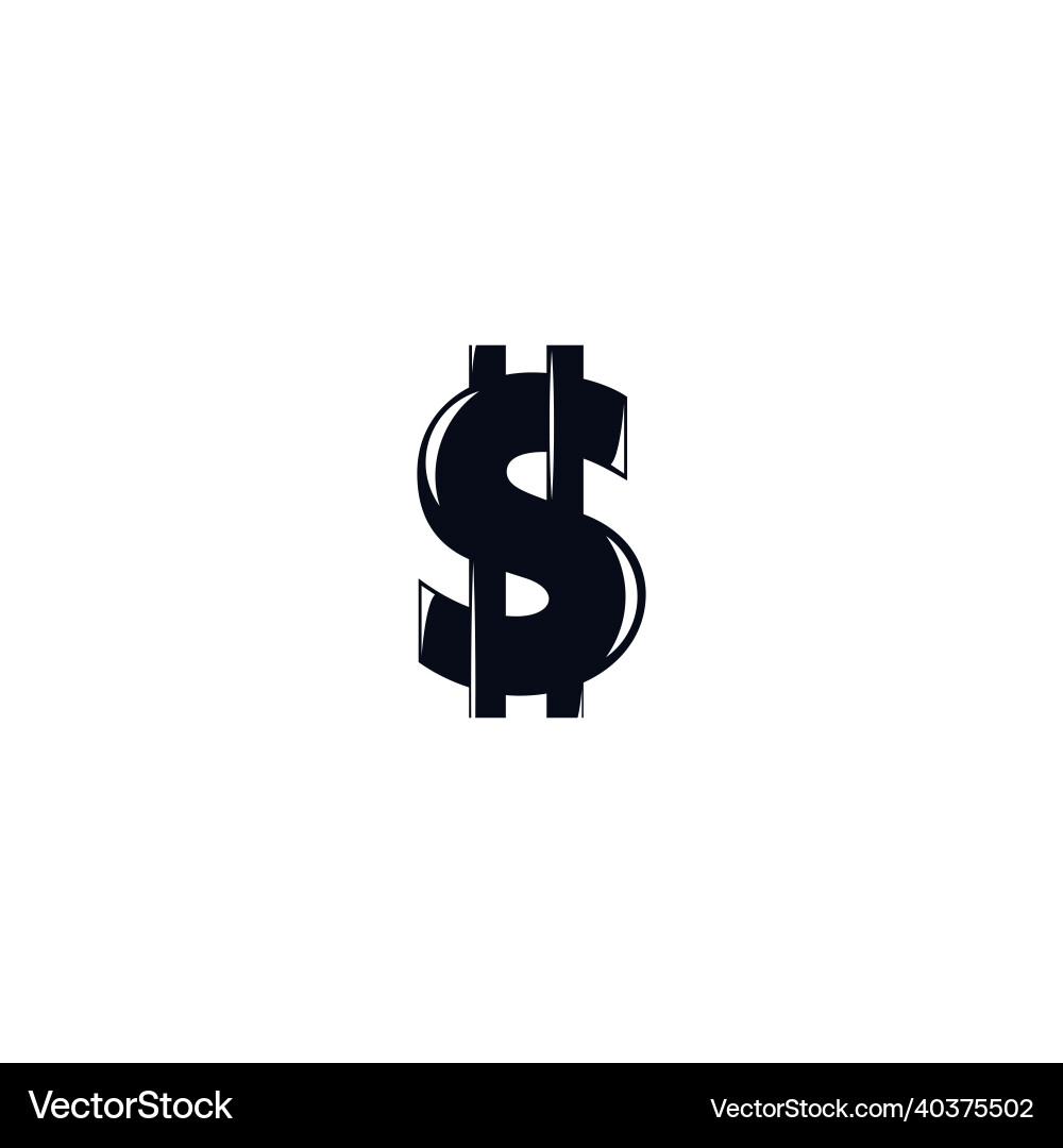 Dollar symbol sticker logo design template Vector Image