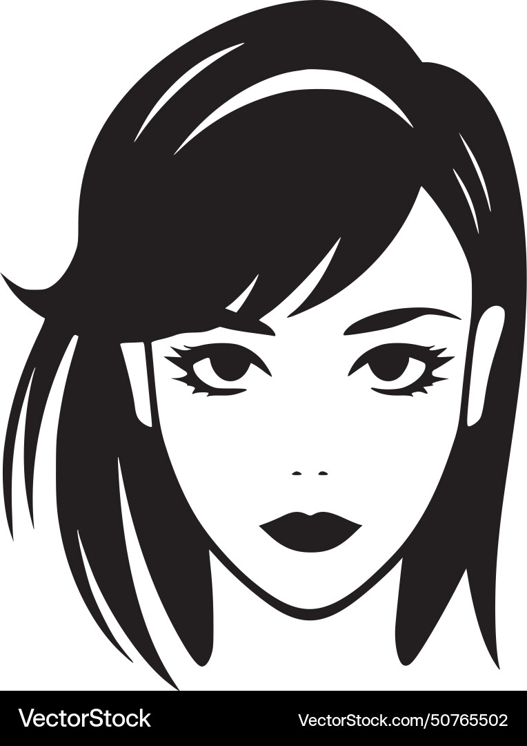Girl - black and white Royalty Free Vector Image