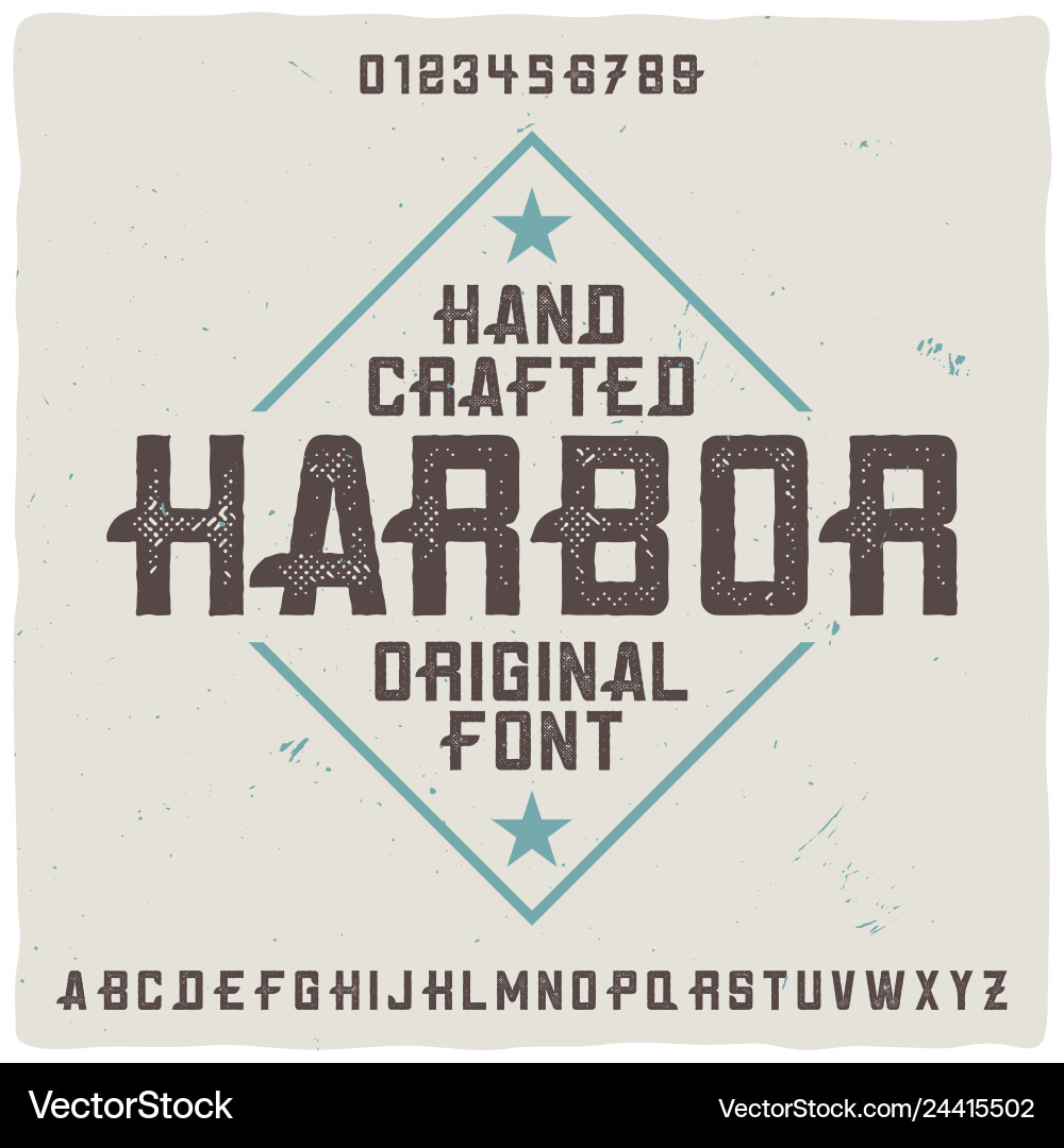 Harbor Typeface - Nautical Label Font Royalty Free Vector