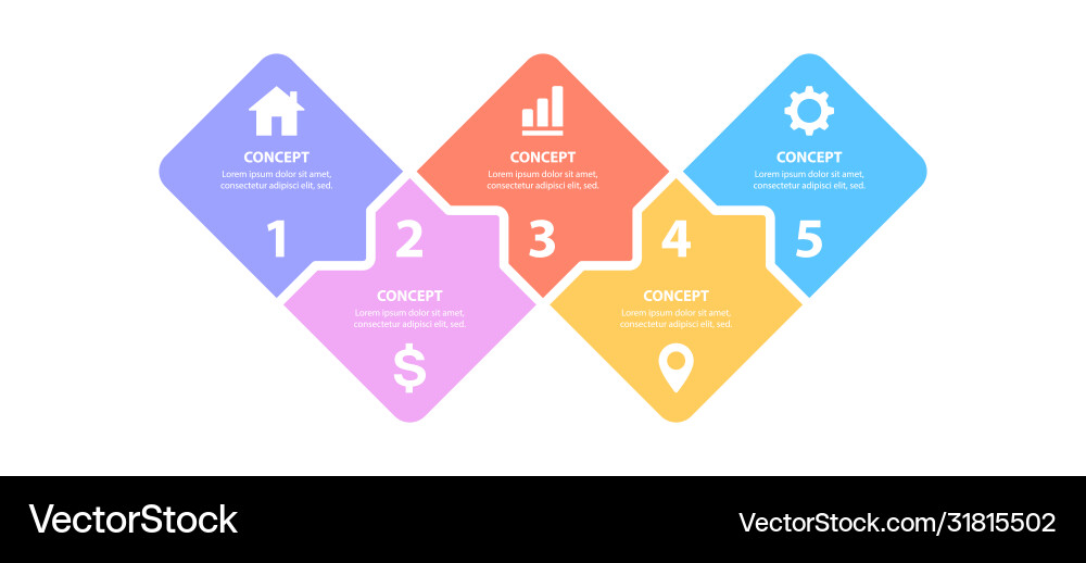 Infographic label design template with modern Vector Image