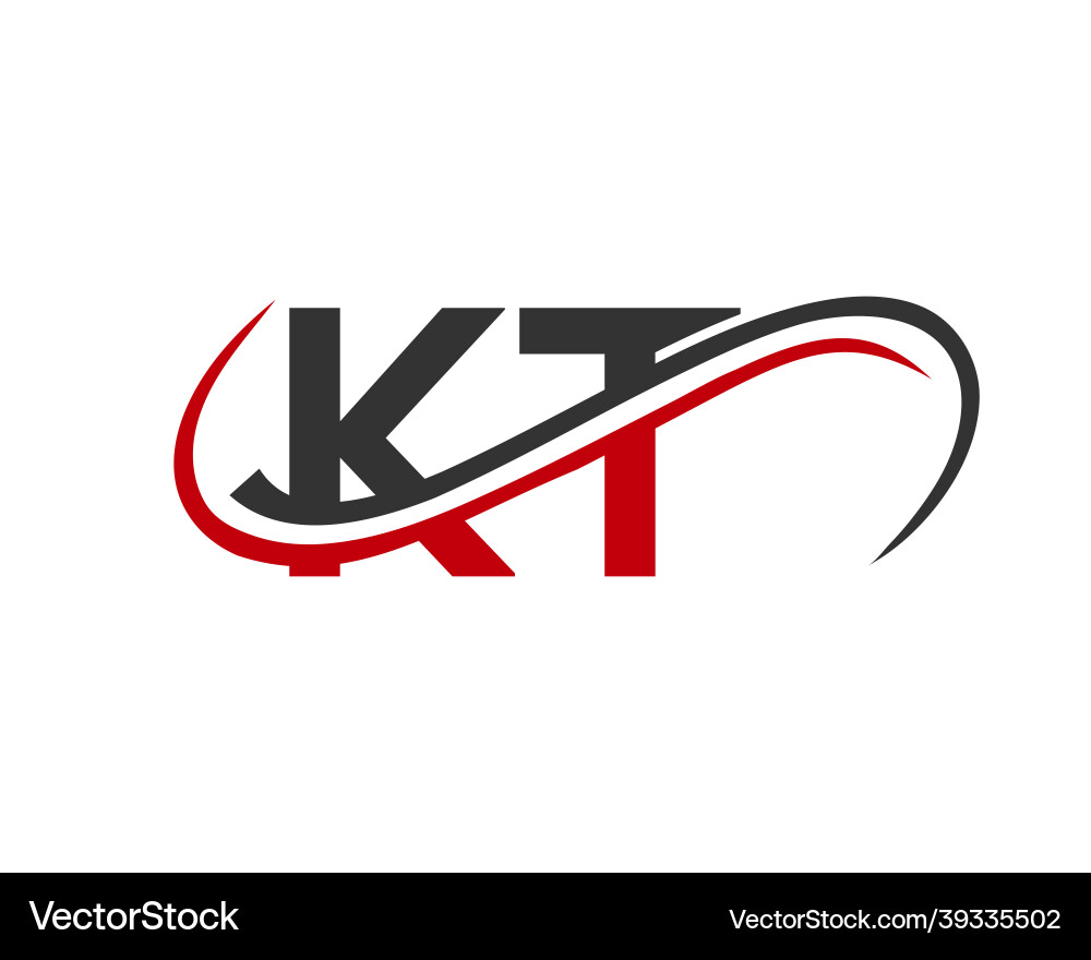 Initial kt logo design letter linked business Vector Image
