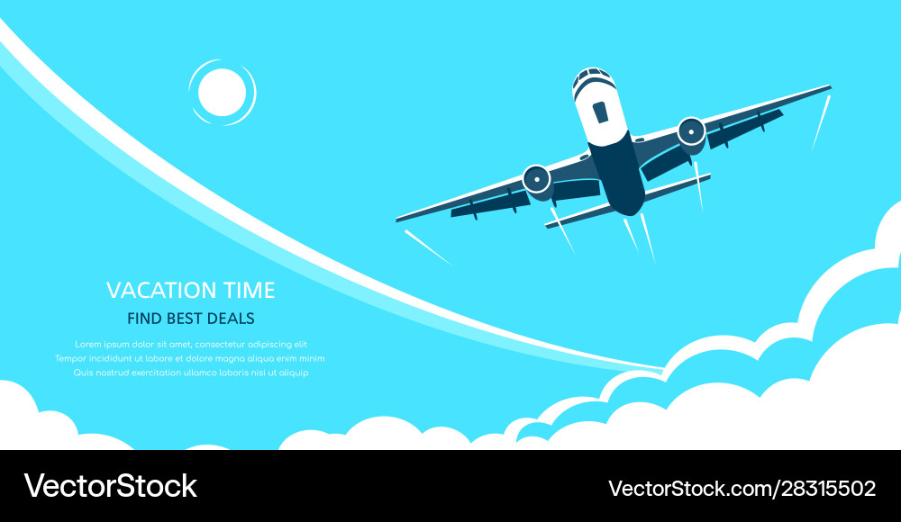 Online flight booking banner design flat style Vector Image