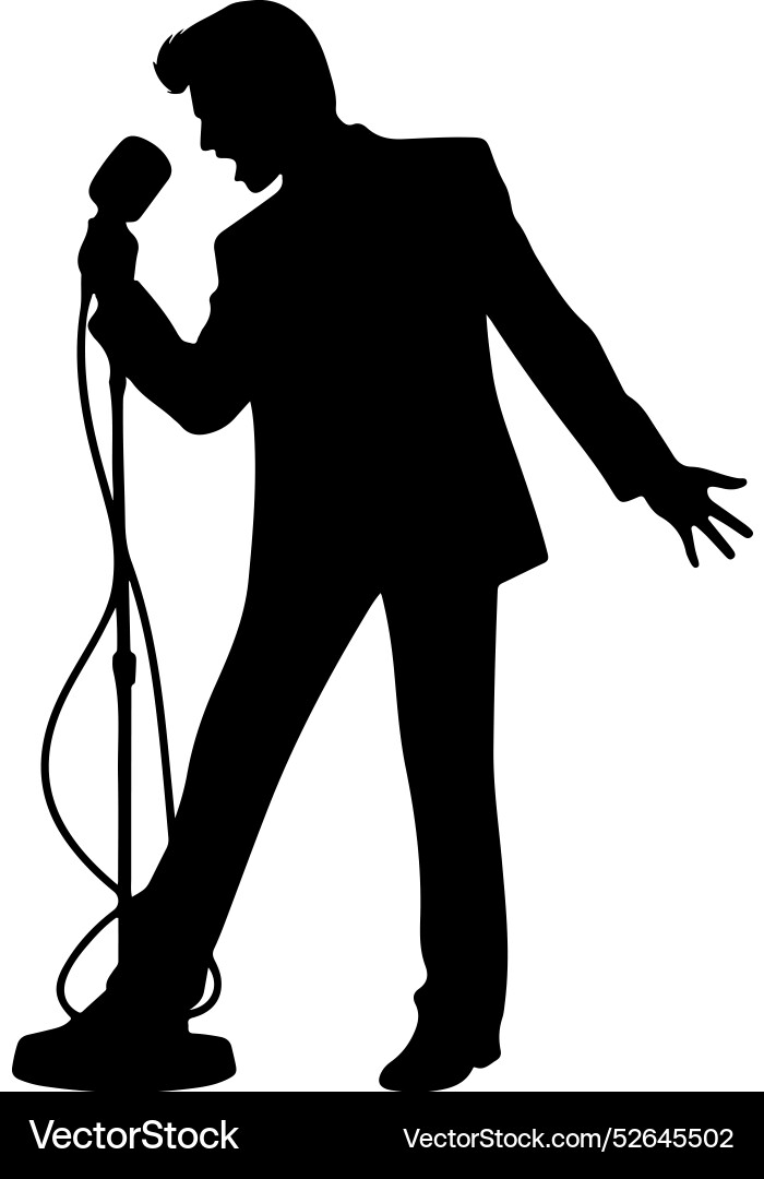 Silhouette singer 4 Royalty Free Vector Image - VectorStock