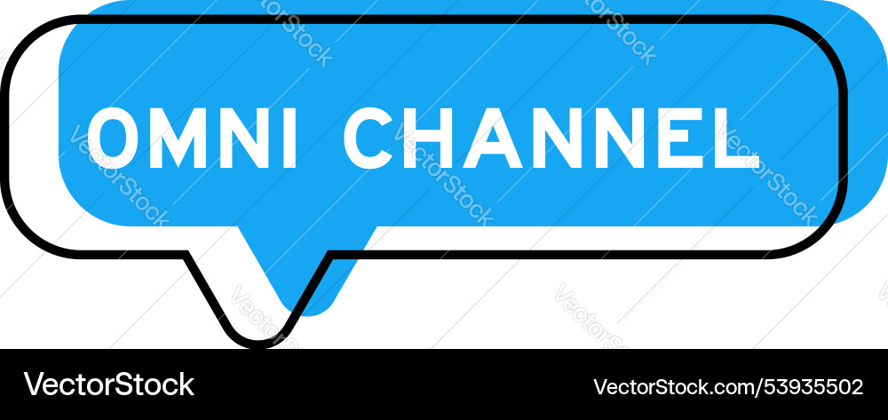 Speech banner and blue shade with word omin Vector Image