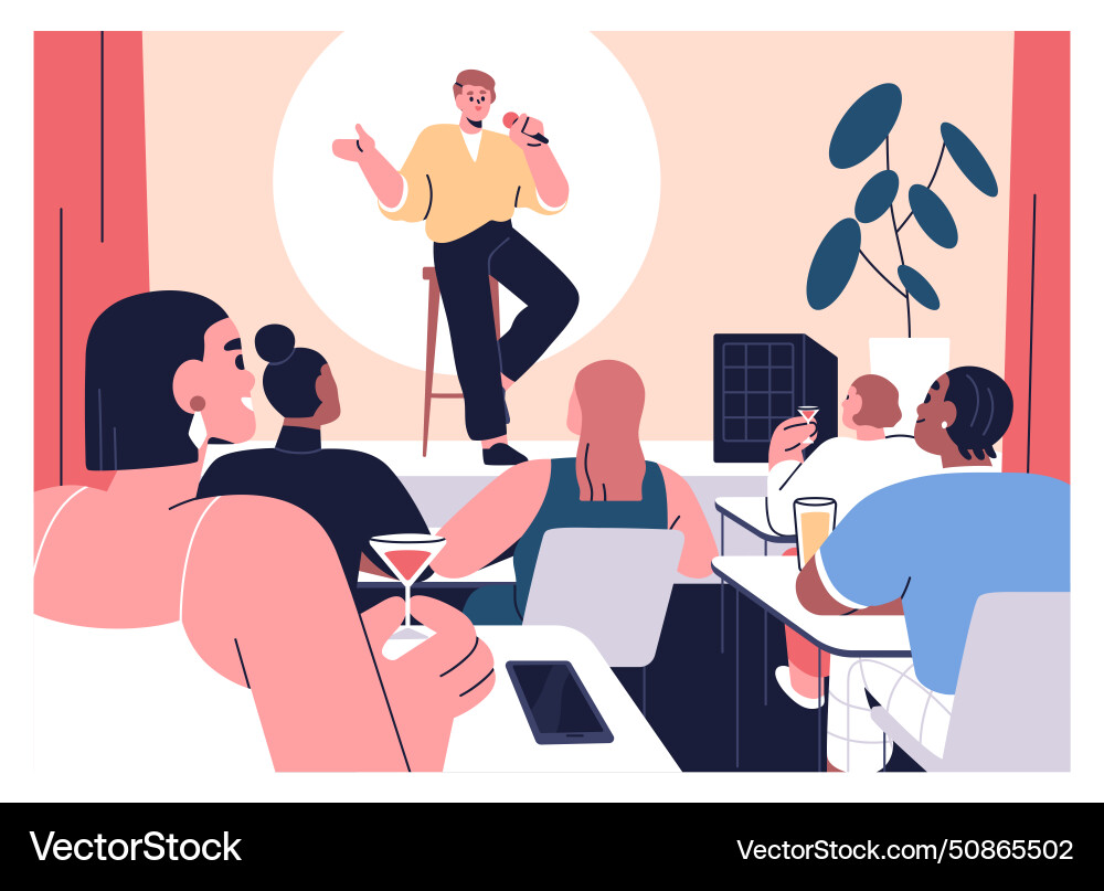 Standup comedy show open mic comic comedian Vector Image