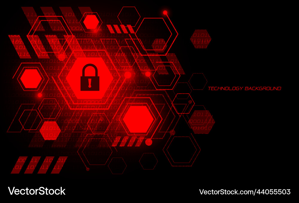Abstract red technology cyber security circuit Vector Image