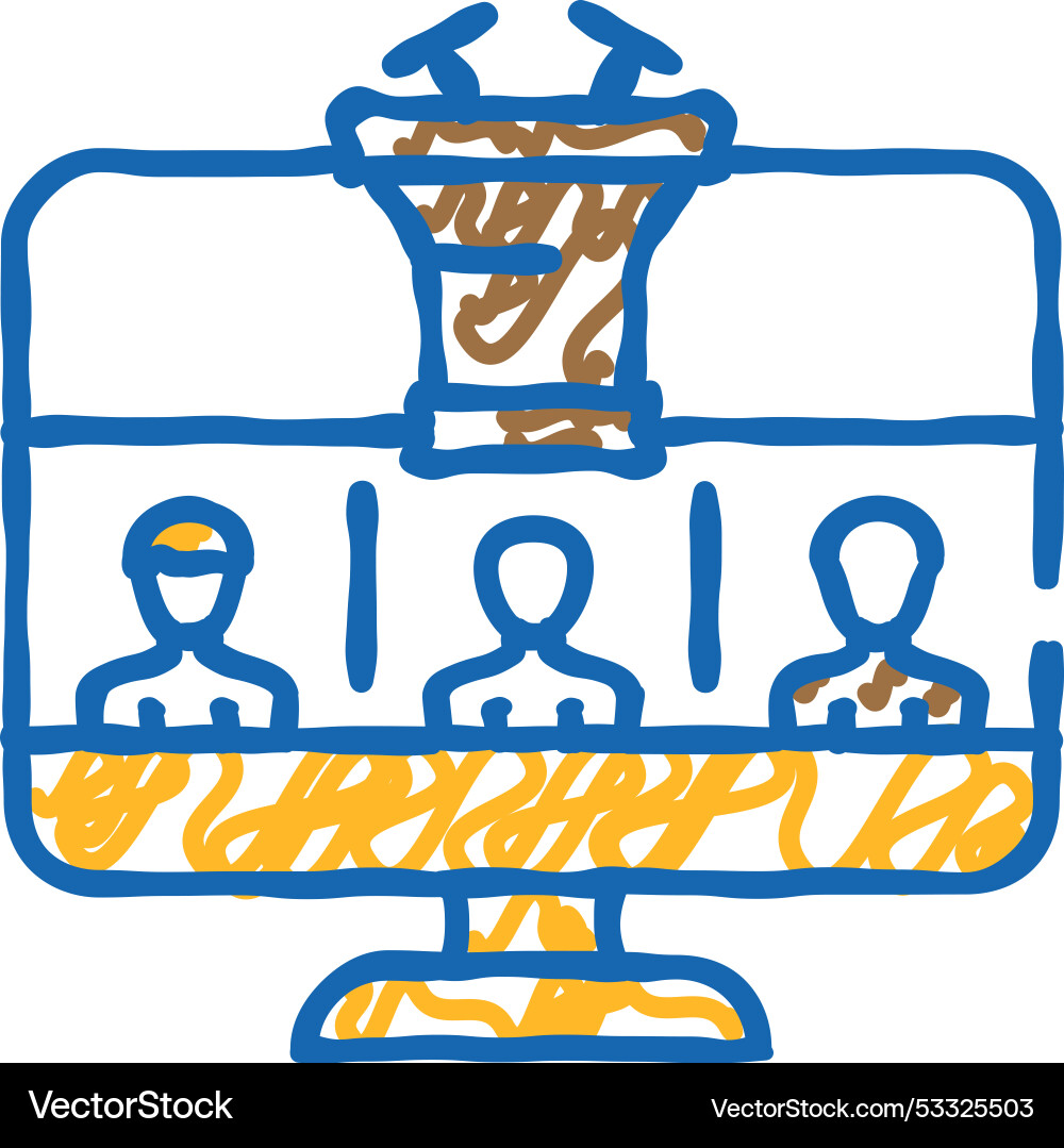 Breakout sessions icon doodle Royalty Free Vector Image