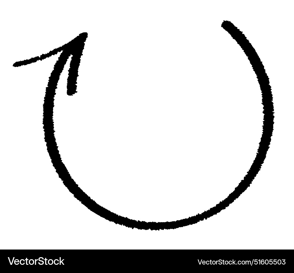 Brush-styled upward arrow in a circle Royalty Free Vector