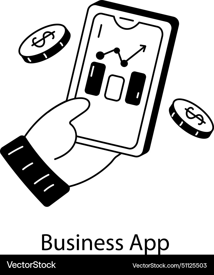 Business app Royalty Free Vector Image - VectorStock