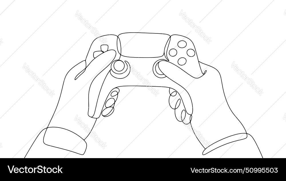 Gamepad in hands Royalty Free Vector Image - VectorStock