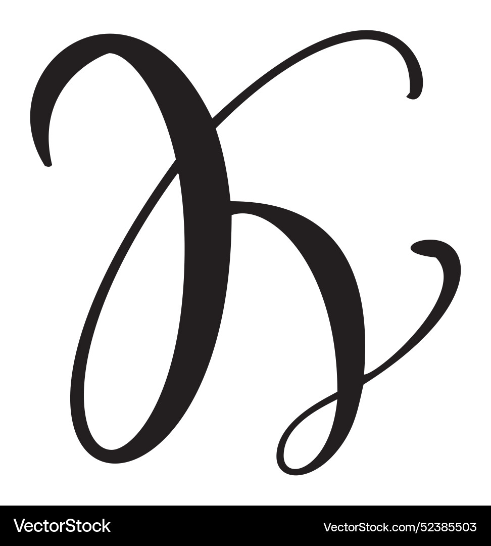 Hand drawn calligraphy letter capital k Royalty Free Vector