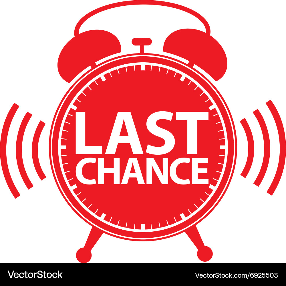 Last chance alarm clock icon Royalty Free Vector Image