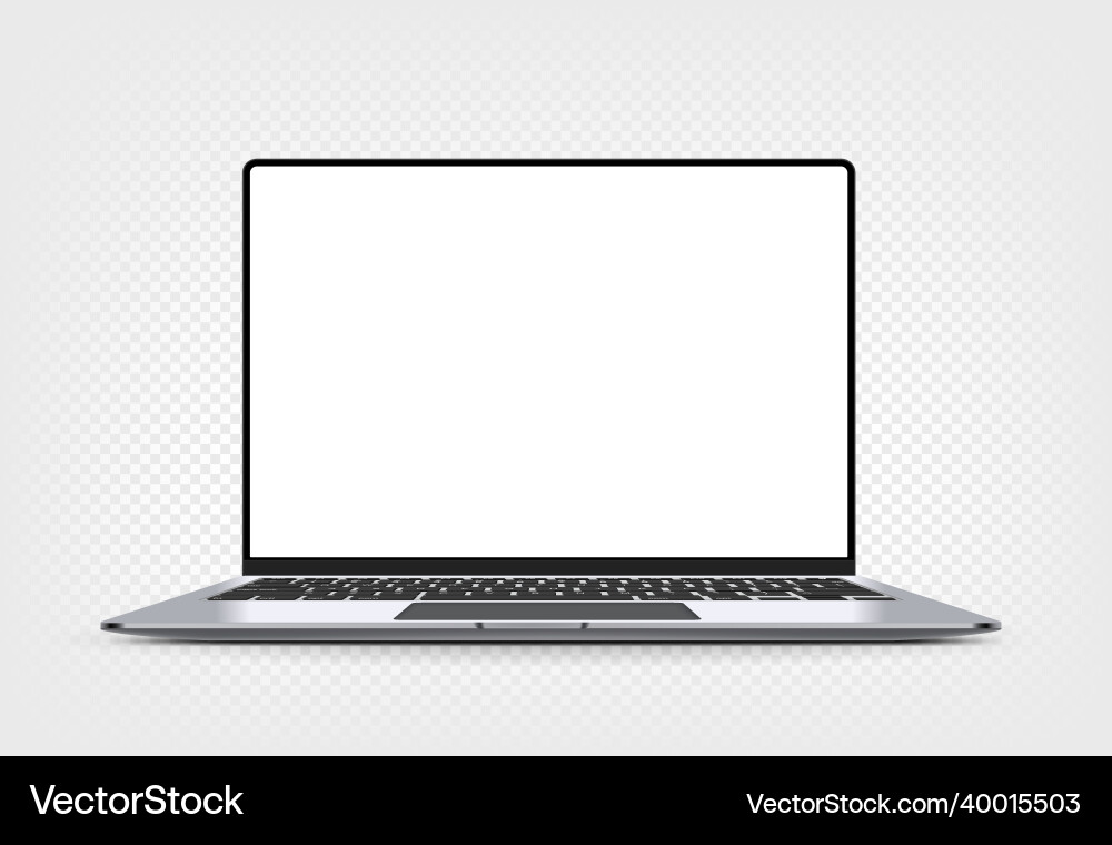 Modern thin frame laptop computer 3d mockup Vector Image