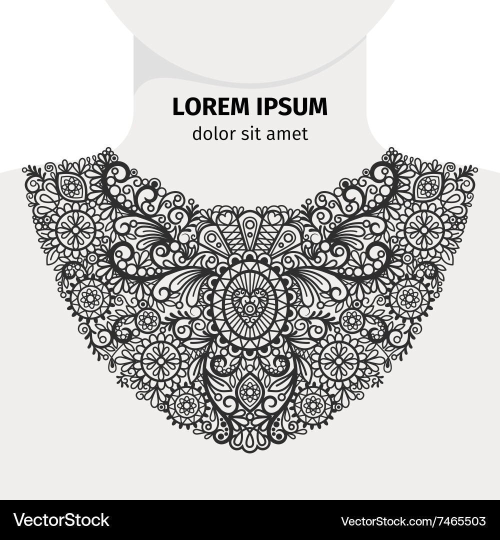 Neck print design Royalty Free Vector Image - VectorStock