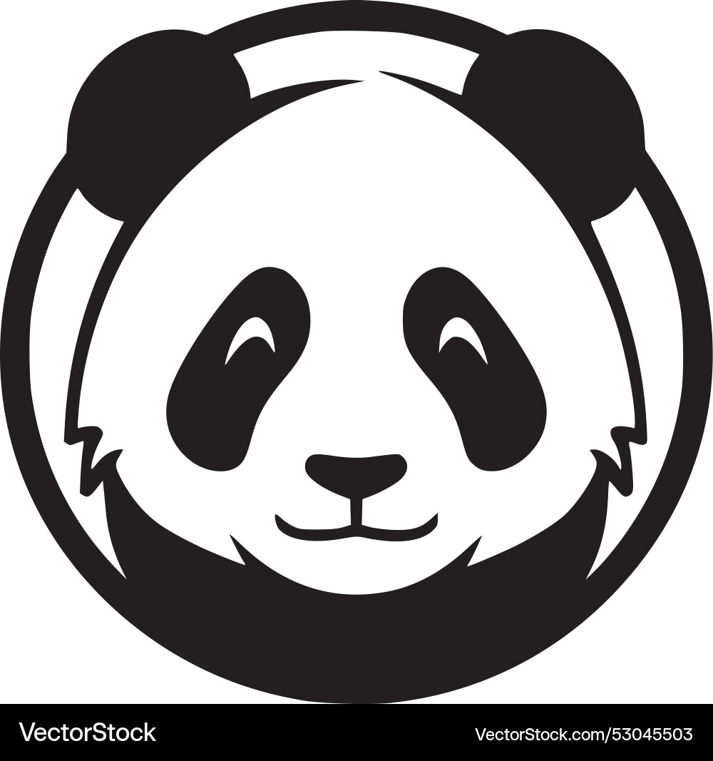 Panda - black and white Royalty Free Vector Image