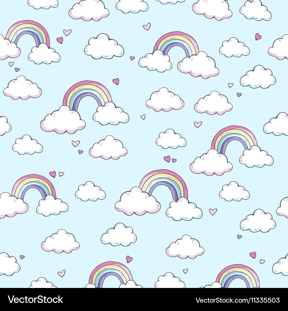 Pattern with rainbow Royalty Free Vector Image