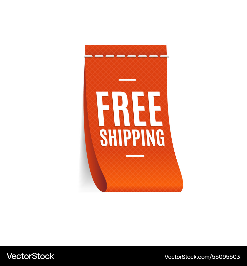 Realistic detailed 3d free shipping label Vector Image
