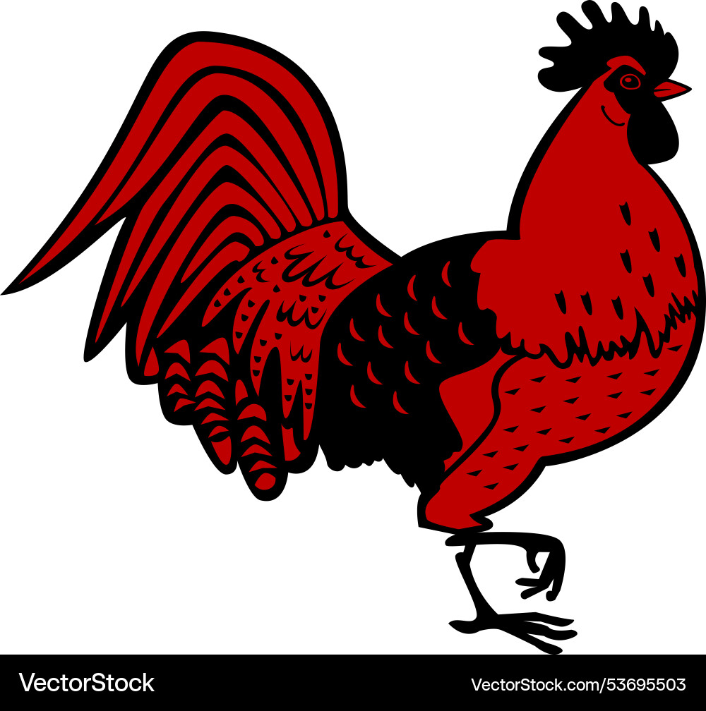 Red rooster chicken Royalty Free Vector Image - VectorStock
