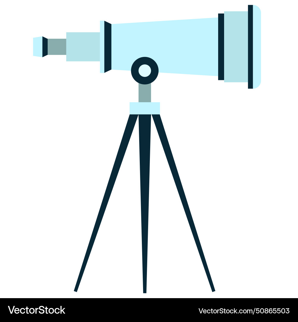 Telescope flat icon isolated on white Royalty Free Vector