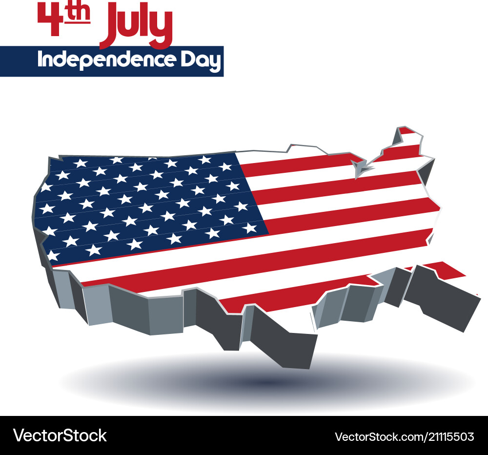 Usa flag on country shape Royalty Free Vector Image